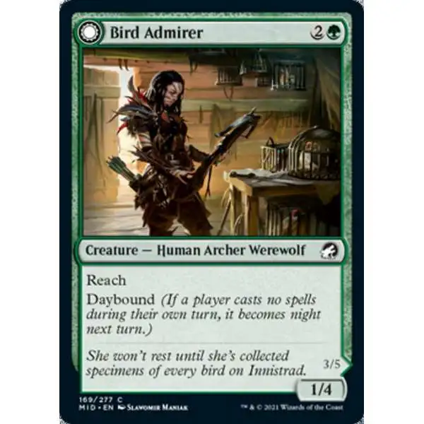 Magic The Gathering Trading Card Game Innistrad Midnight Hunt Single Card Common Bird Admirer ...