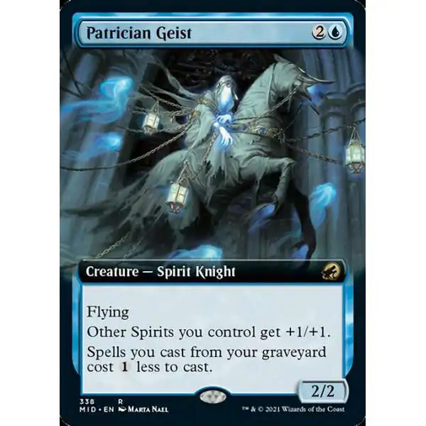 Magic The Gathering Trading Card Game Innistrad Midnight Hunt Single Card Rare Patrician Geist ...