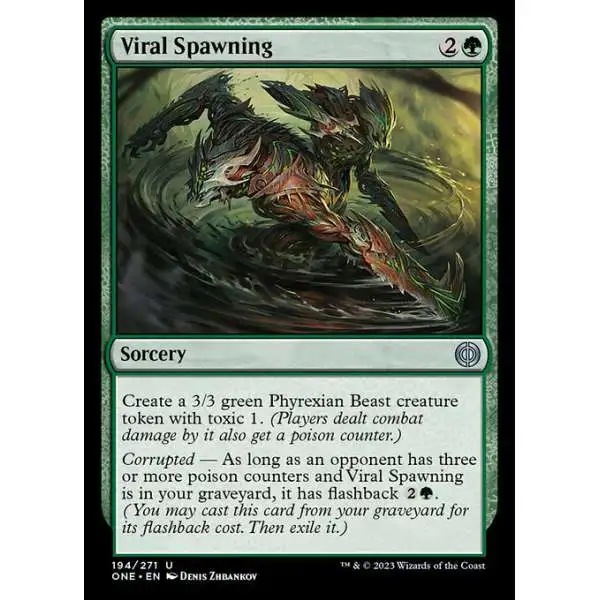 Magic The Gathering Phyrexia All Will Be One Single Card Uncommon Viral Spawning 194 FOIL - ToyWiz