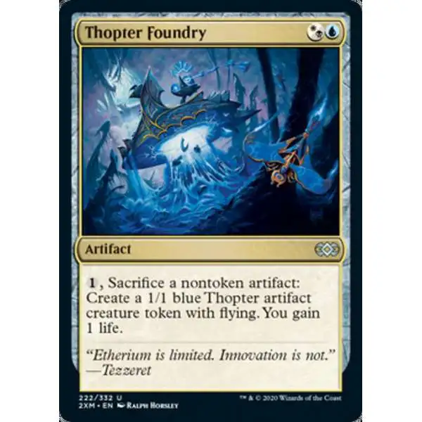 Magic The Gathering Double Masters Single Card Uncommon Thopter Foundry 222 Foil - ToyWiz