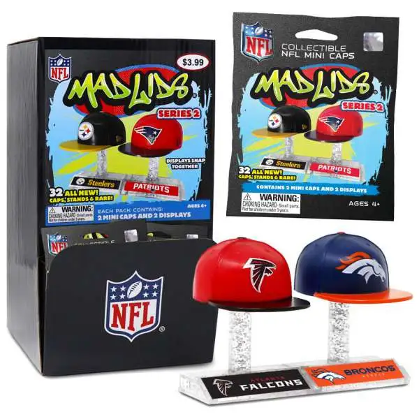 NFL Mad Lids Football Mini Caps Series 1 Mystery Box 24 Packs Party ...