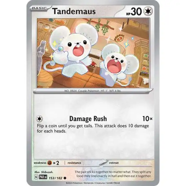 Pokemon Trading Card Game Paradox Rift Single Card Common Tandemaus 154 ...