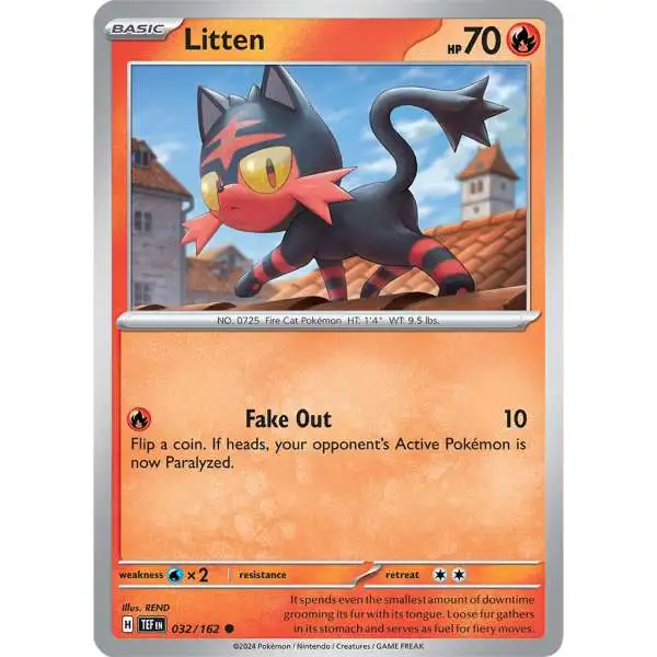 Pokemon Temporal Forces Single Card Illustration Rare Litten 167 - ToyWiz