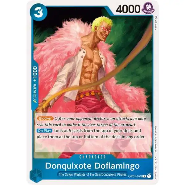 One Piece Trading Card Game Kingdoms of Intrigue Single Card Leader Donquixote Doflamingo OP04 ...