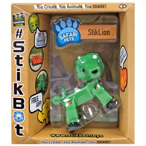 Stikbot Pets Stikbot Studio 3 Green Blue Cat Zing - ToyWiz