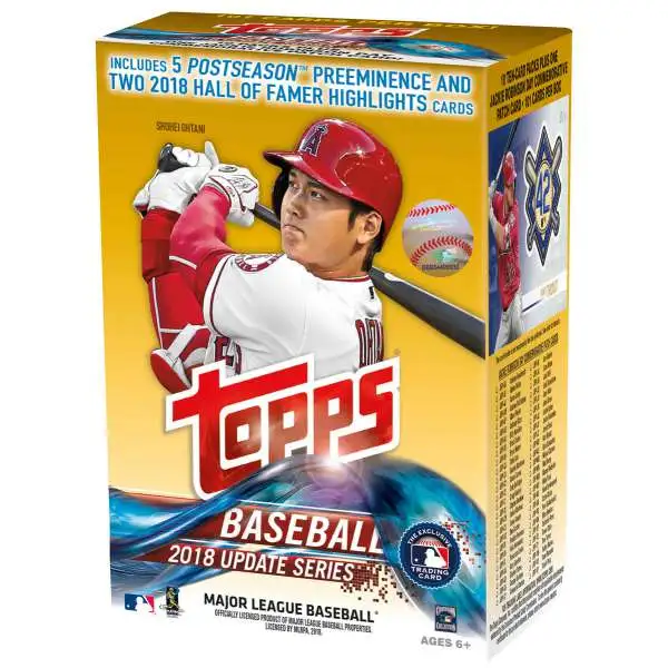 MLB Topps 2018 Update Baseball Trading Card HANGER Box 72 Cards, Hall ...