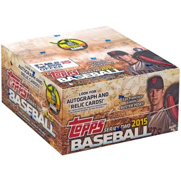 MLB Topps 2015 Series 2 Baseball Trading Card RETAIL Pack 12 Cards - ToyWiz