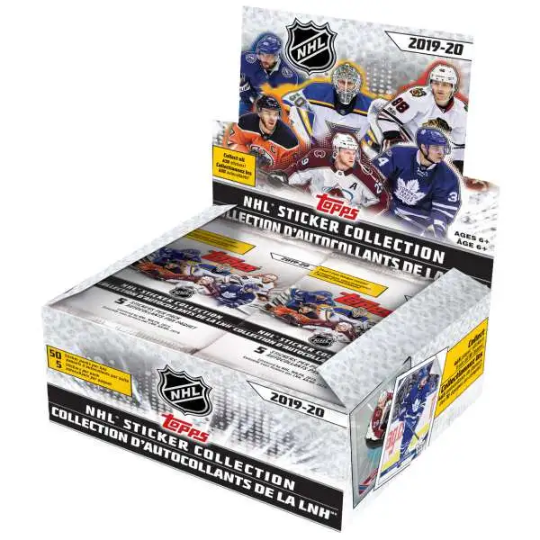 NHL Topps 2019-20 Hockey Sticker Collection Album Display Box 12 Albums 100 Packs Panini - ToyWiz